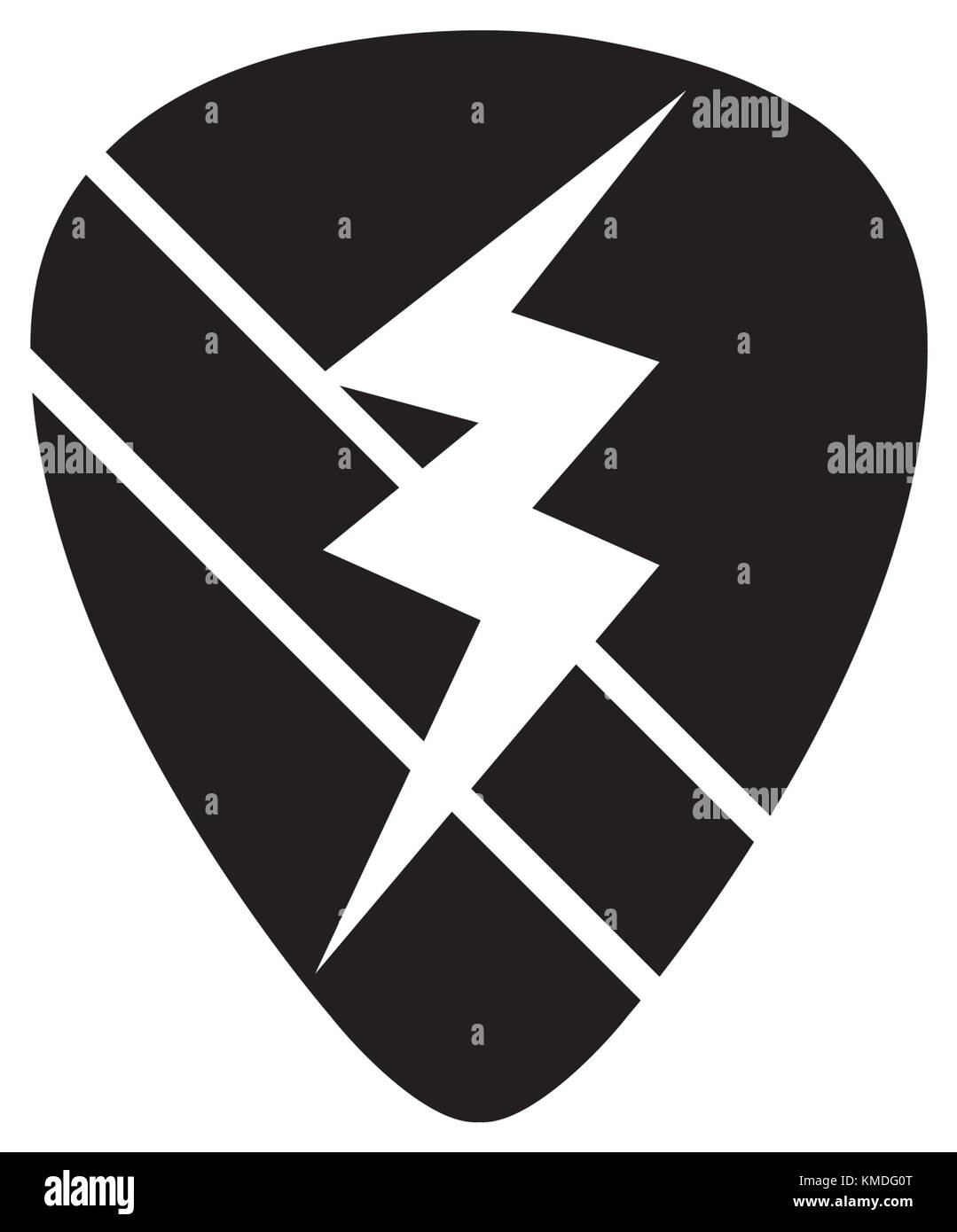 contour rock emblem with thunder symbol design Stock Vector Image & Art ...