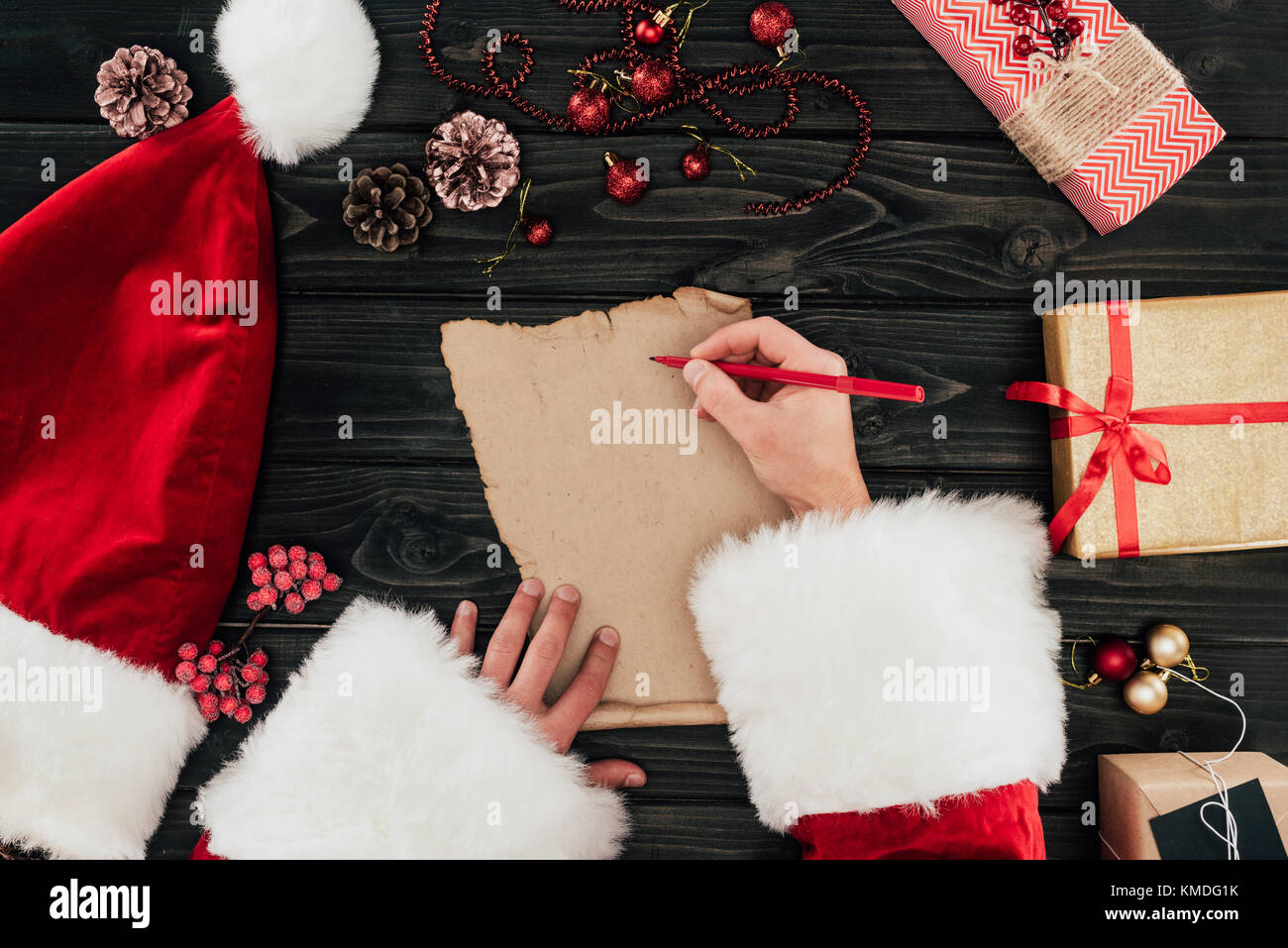 Hands writing santa claus hi-res stock photography and images - Alamy