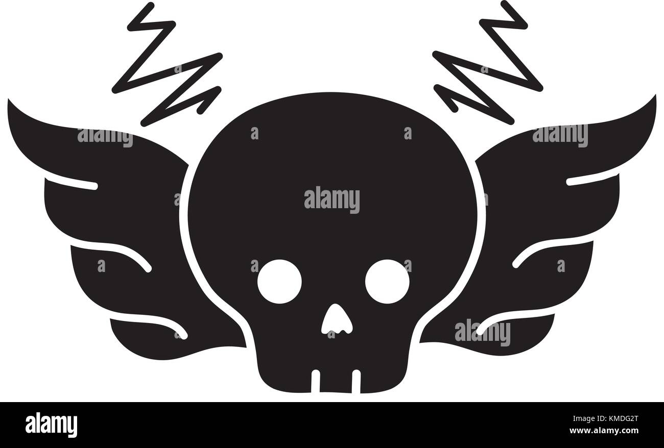 Gothic sign skull wings Stock Vector Images - Alamy