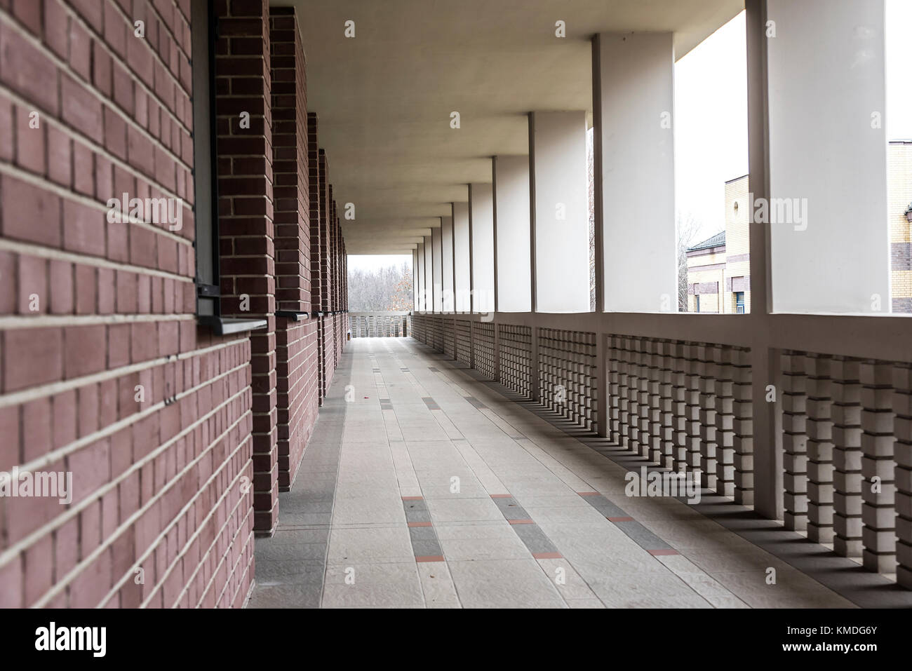 Long balcony terrace high-rise building Stock Photo - Alamy