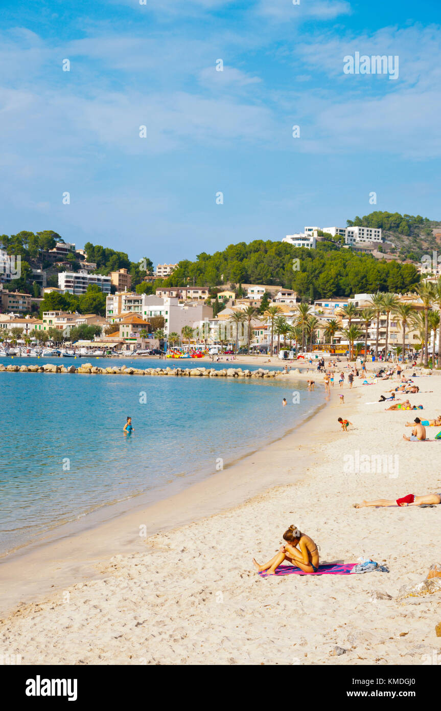 Platja de Port de soller, beach, Port de Soller, Mallorca, Balearic ... Platja de Port de soller, beach, Port de Soller, Mallorca, Balearic ...