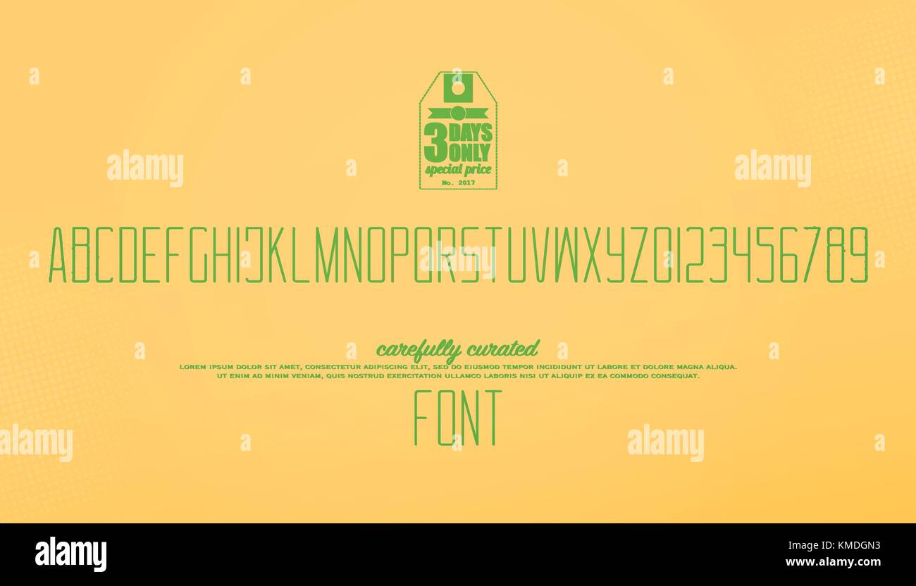minimalist style alphabet letters and numbers. vector font type design ...