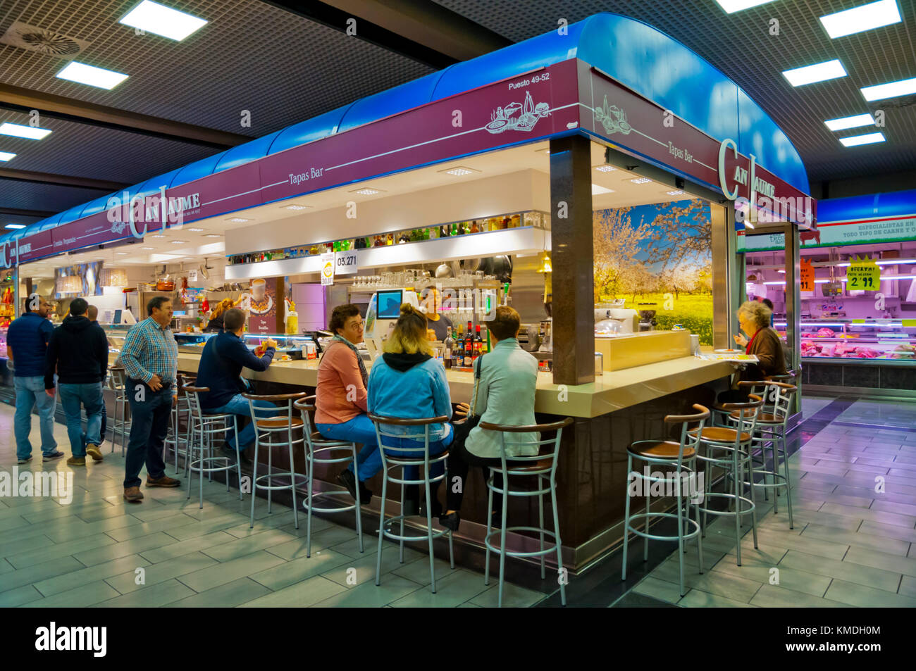 Cafe, Mercat de l'Olivar, Palma, Mallorca, Balearic islands, Spain ...