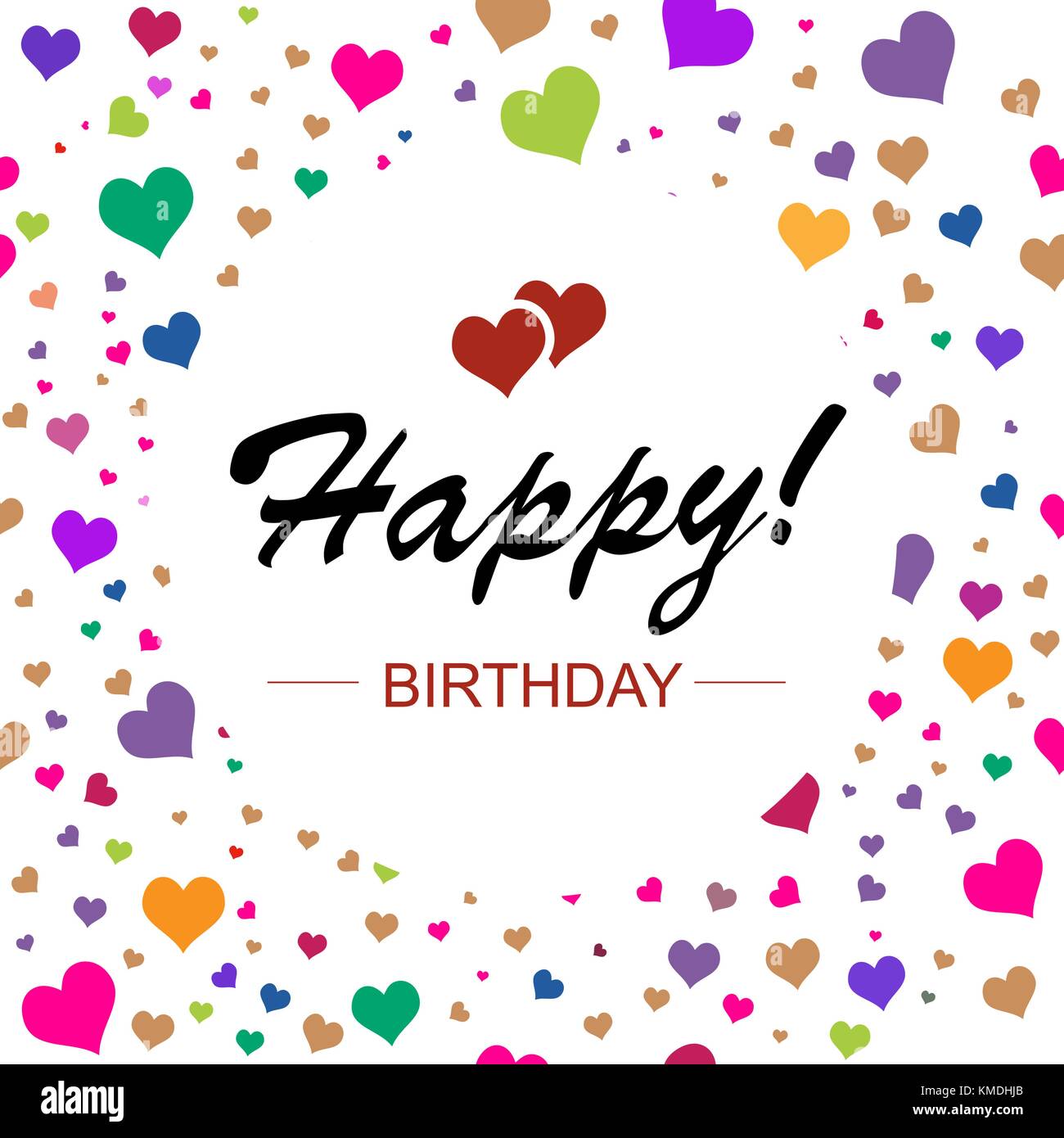 Template design for horizontal card. Happy birthday in circle on Stock ...