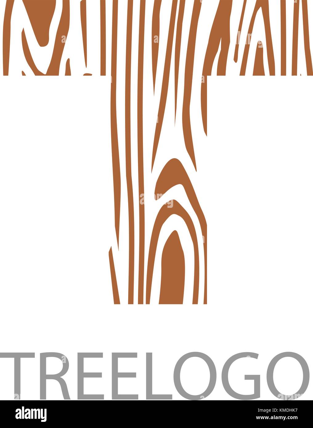 Logo letter. Concept of saw cut tree trunk, isolated on white ba Stock ...