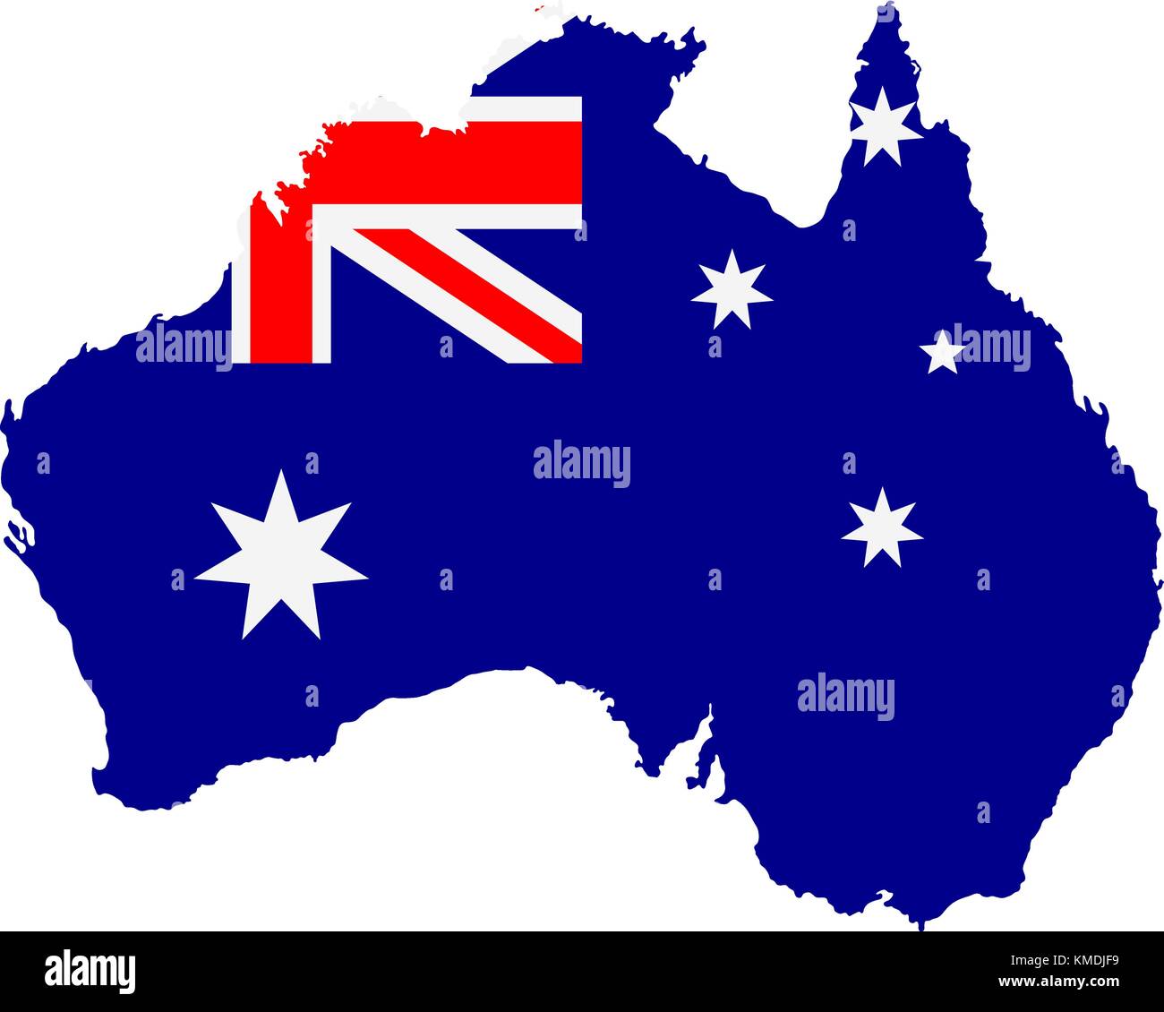The detailed map of the Australia with National Flag Stock Vector Image ...