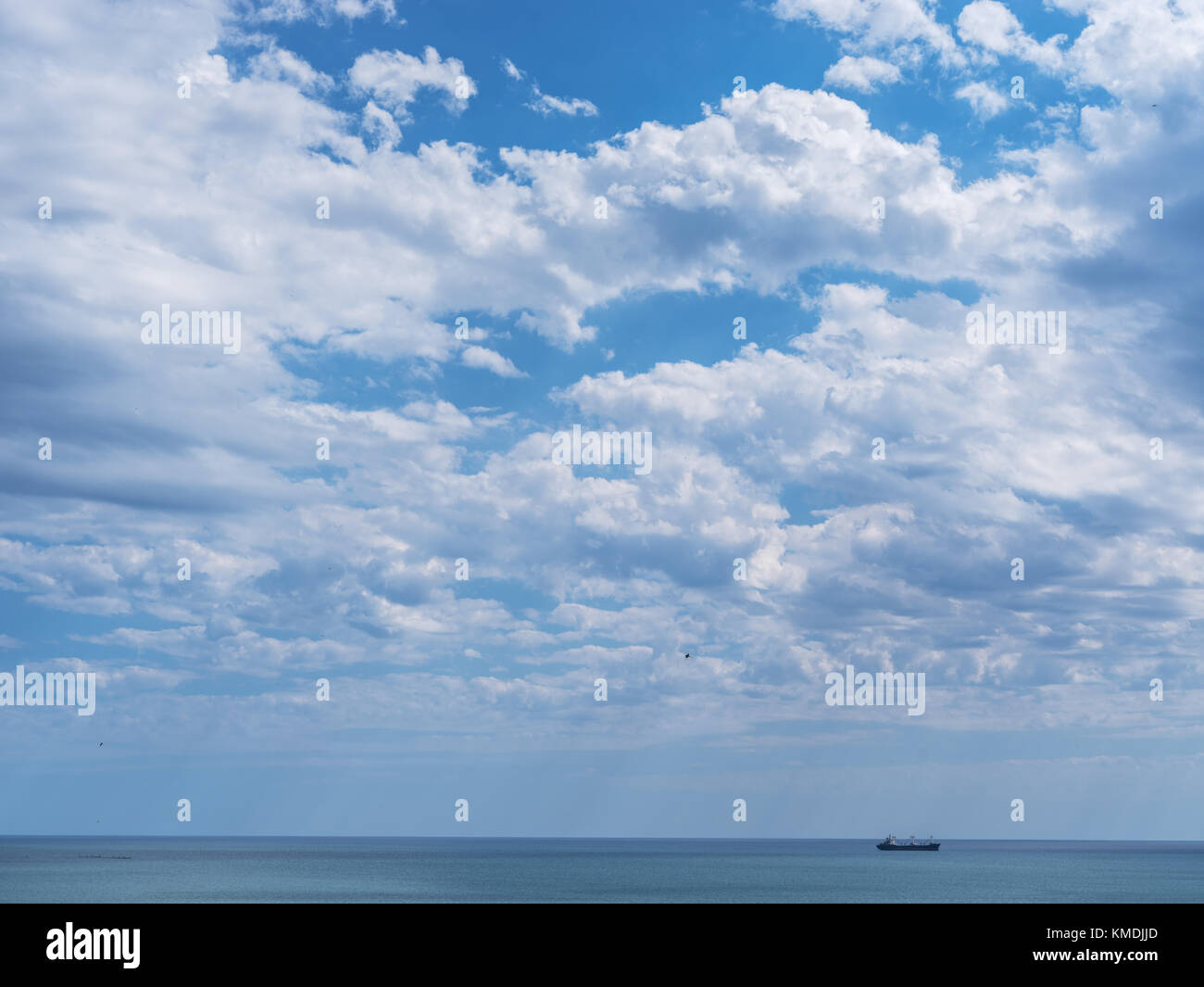 Calm sea and cloudy sky. Nature background Stock Photo - Alamy