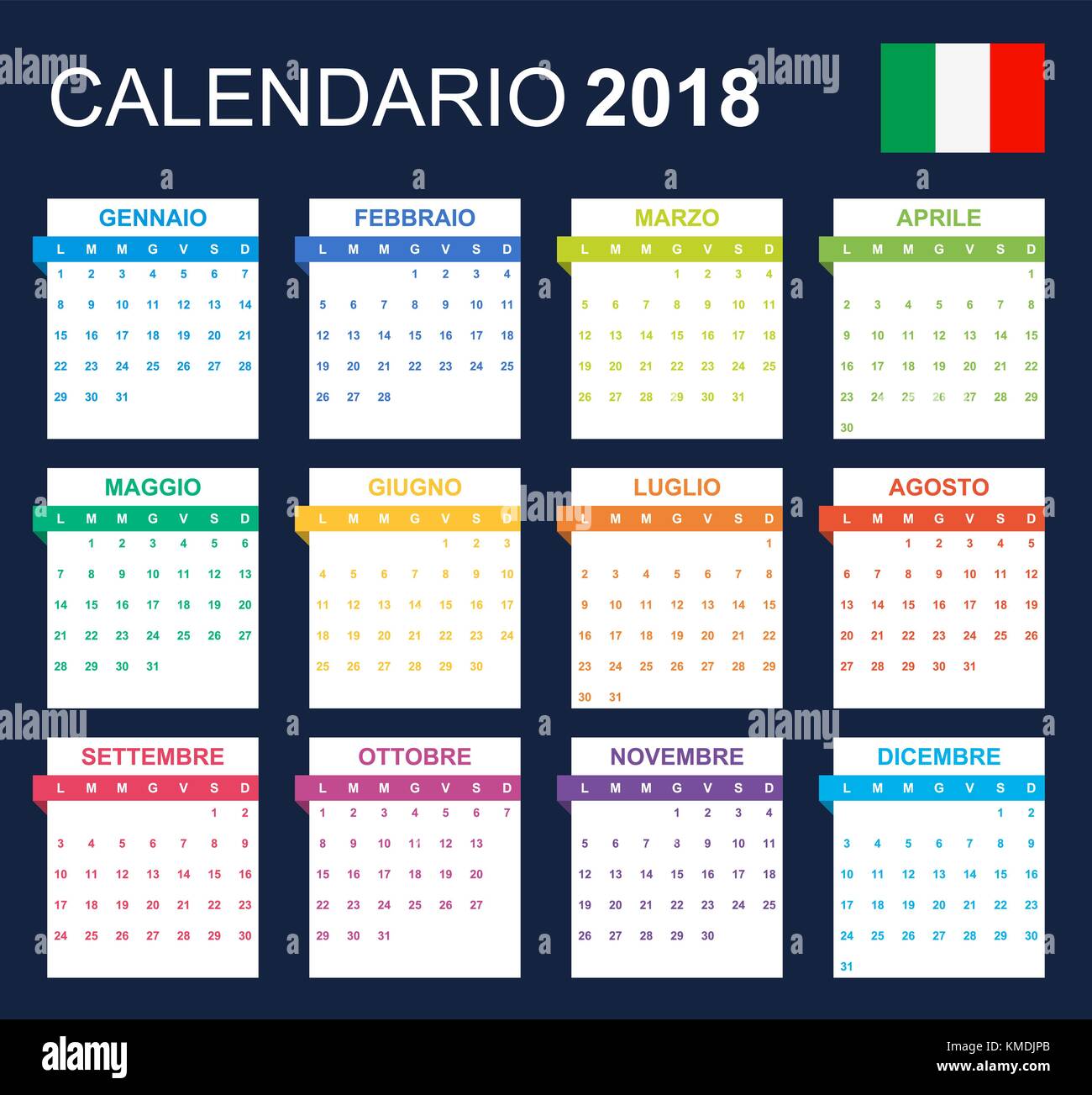 Italian calendar week hi-res stock photography and images - Alamy