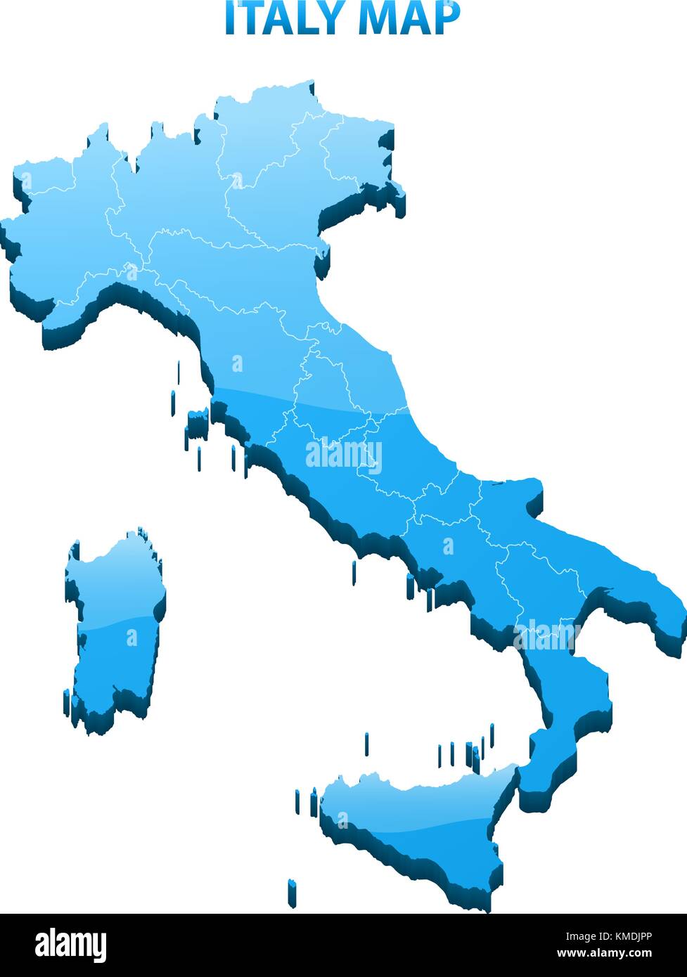 Highly detailed three dimensional map of Italy Stock Vector Image & Art ...