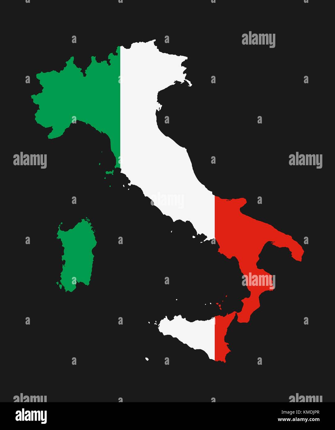 The detailed map of the Italy with National Flag Stock Vector Image ...
