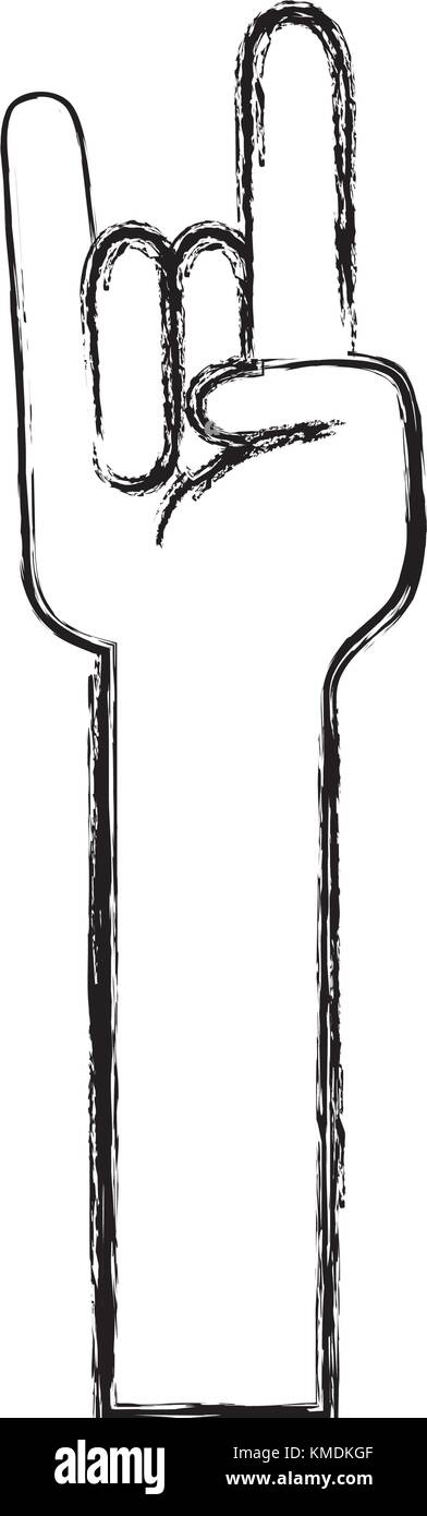 figure hand up with rock gesture symbol Stock Vector Image & Art - Alamy