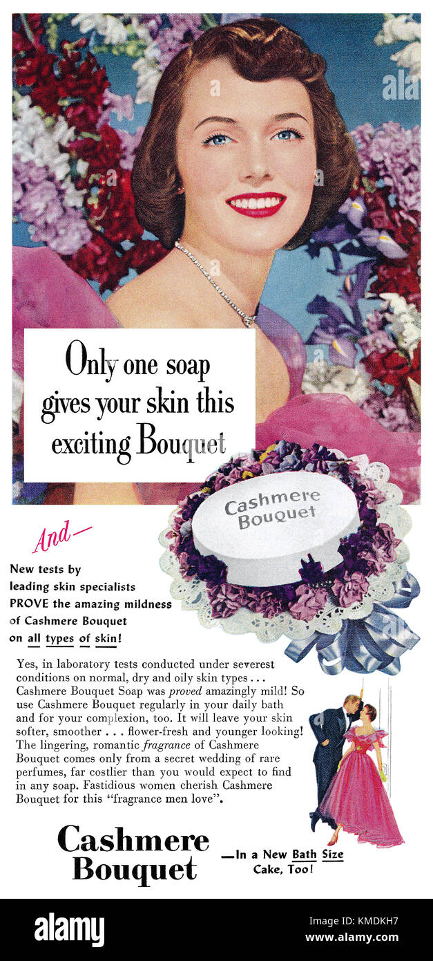 1950 U.S. advertisement for Cashmere Bouquet Soap Stock Photo - Alamy 1950 U.S. advertisement for Cashmere Bouquet Soap Stock Photo - Alamy