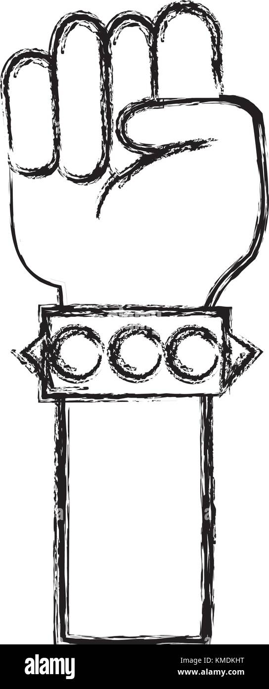 figure hand with bracelet and oppose gesture symbol Stock Vector Image ...