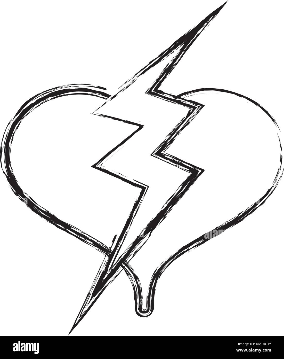 figure heart with thunder symbol lobe design Stock Vector Image & Art ...