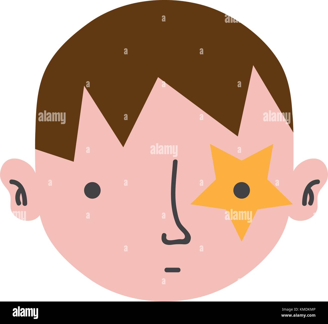 colorful boy head with star tattoo and hairstyle Stock Vector Image ...
