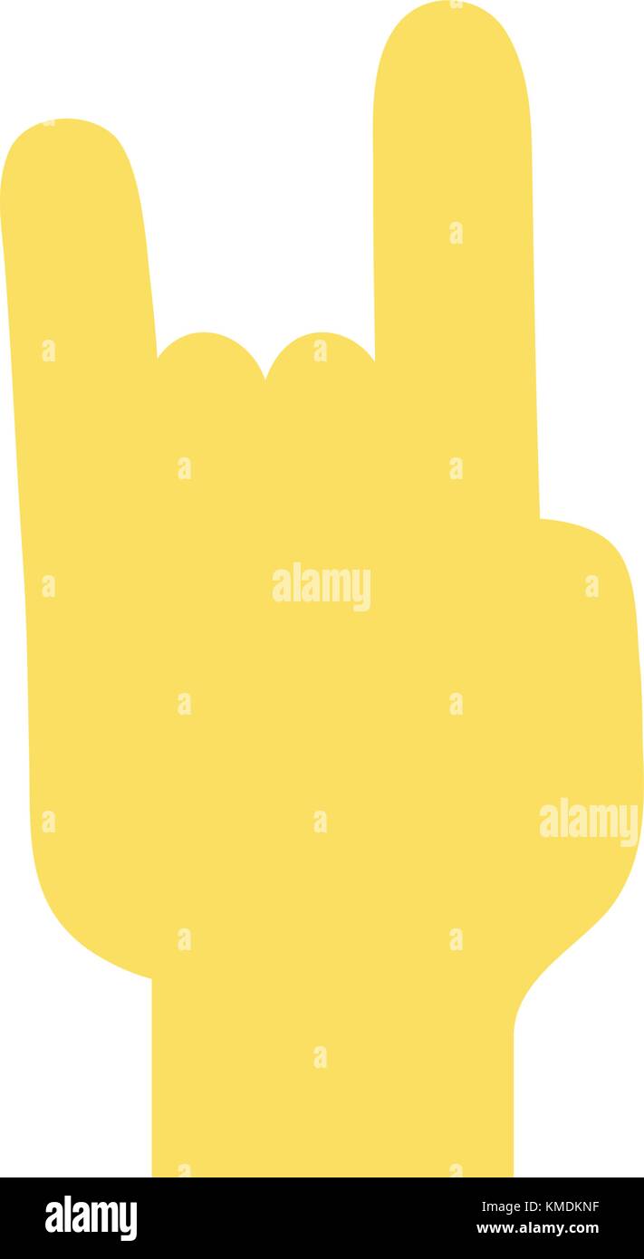 colorful hand with rock gesture symbol communication Stock Vector Image ...