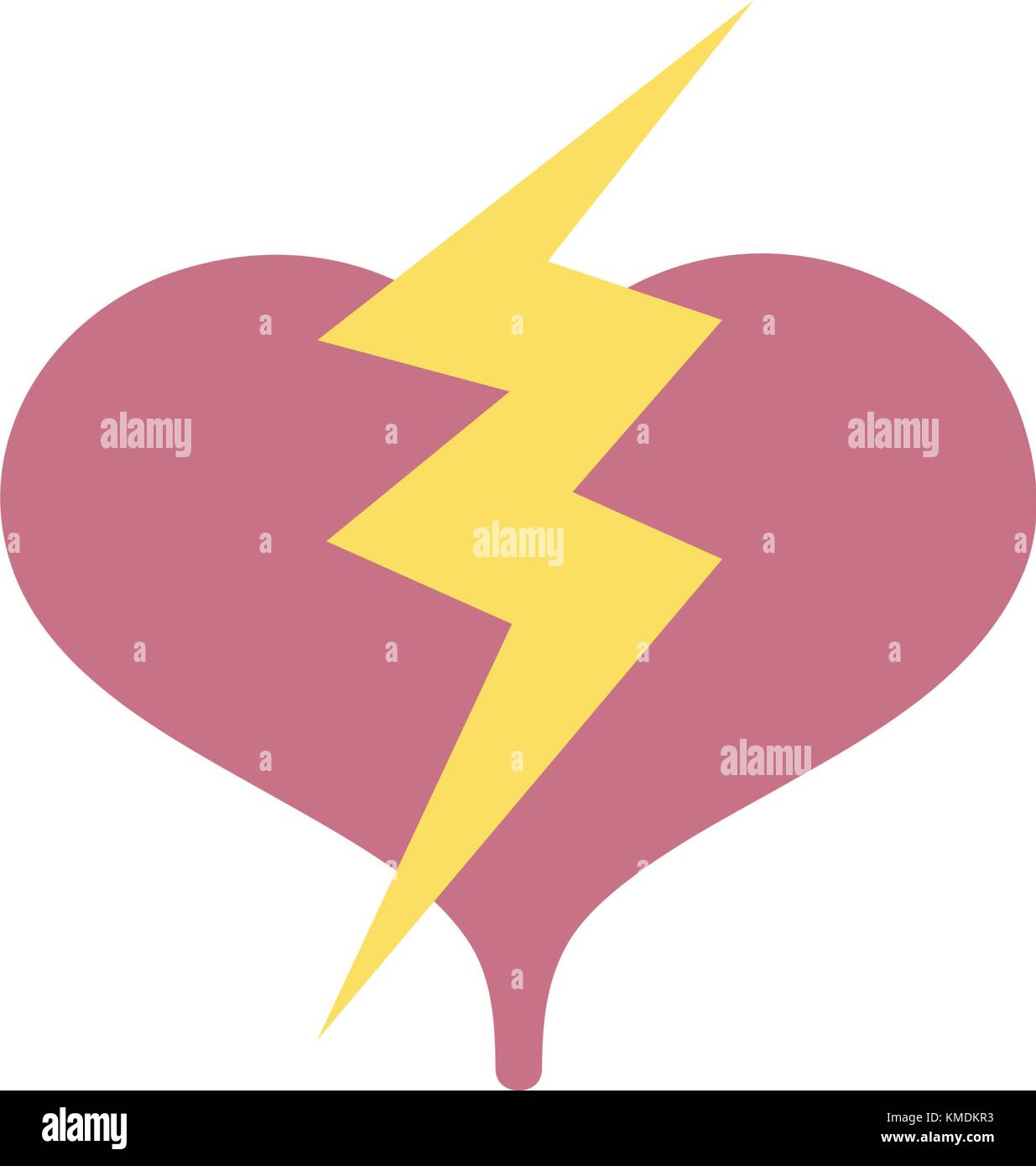 colorful heart with thunder symbol lobe design Stock Vector Image & Art ...