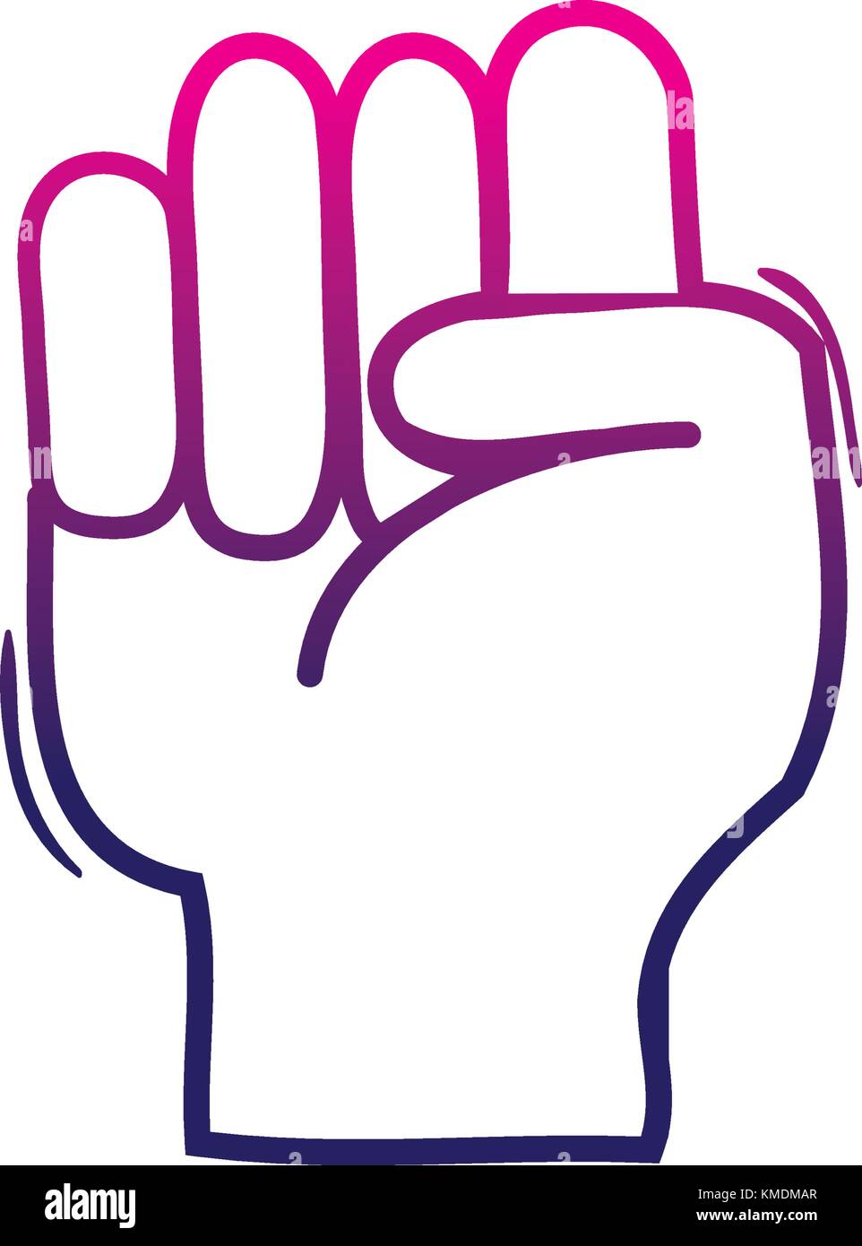 color line hand with oppose gesture symbol communication Stock Vector ...