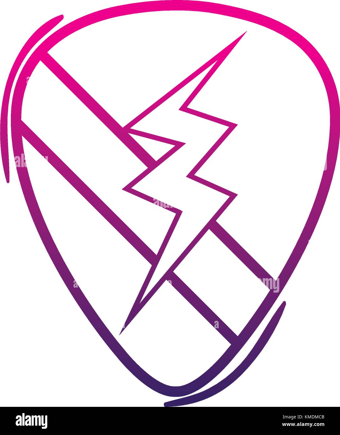 color line rock emblem with thunder symbol design Stock Vector Image ...