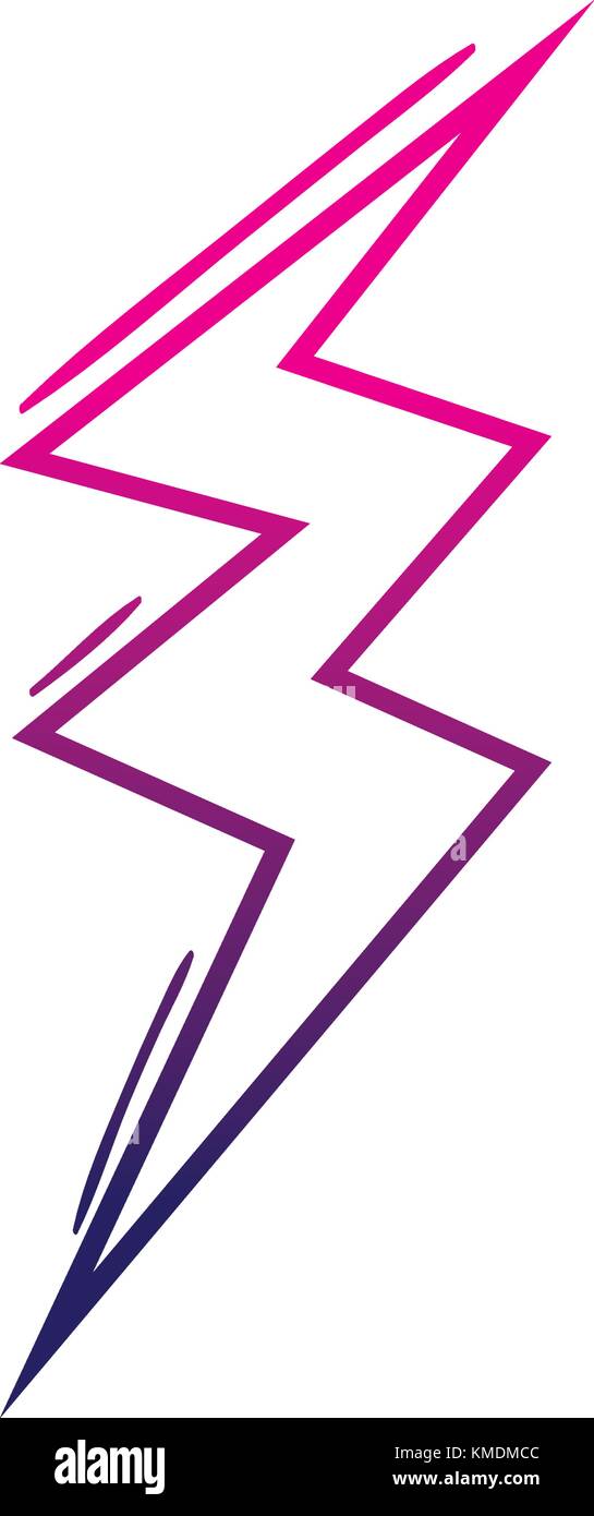 color line thunder symbol icon warning alert Stock Vector Image & Art ...