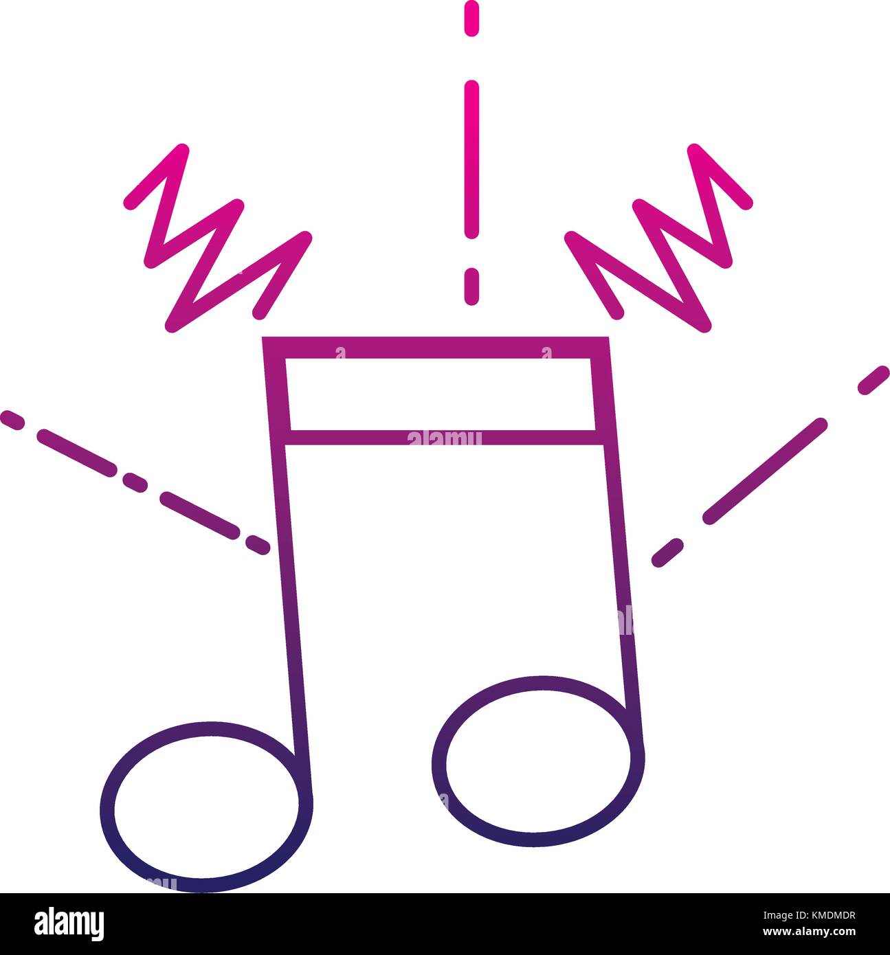 color line musical note sign to rhythm sound Stock Vector Image & Art ...