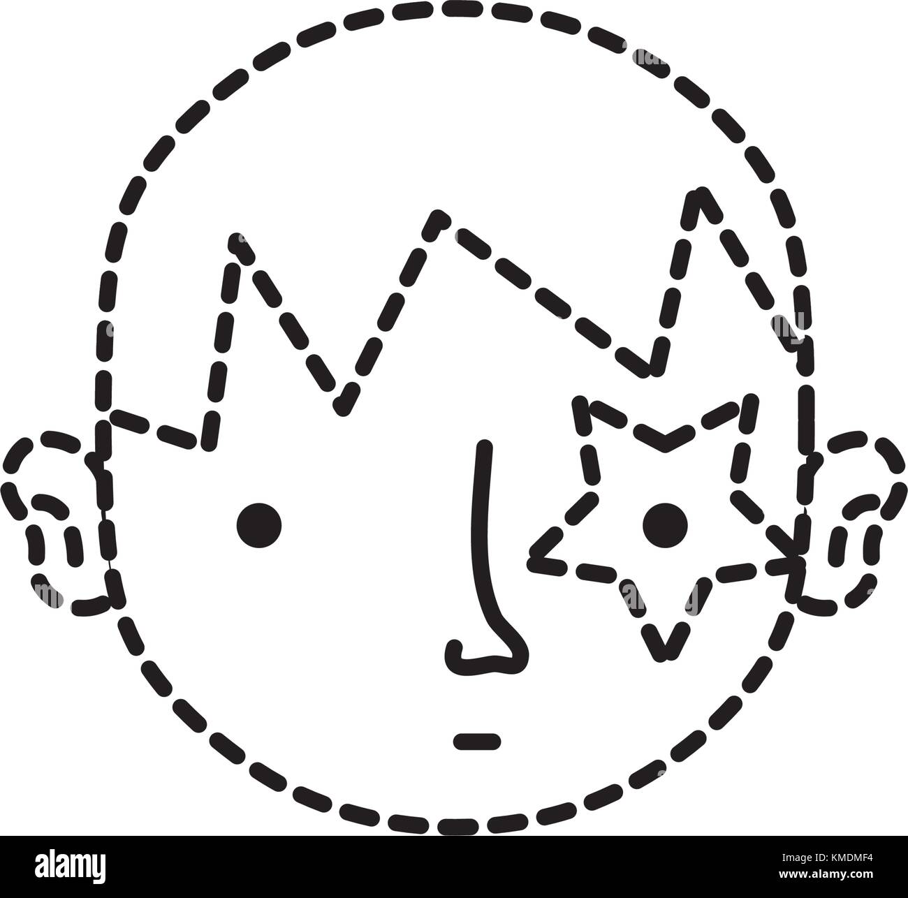 dotted shape boy head with star tattoo and hairstyle Stock Vector Image ...