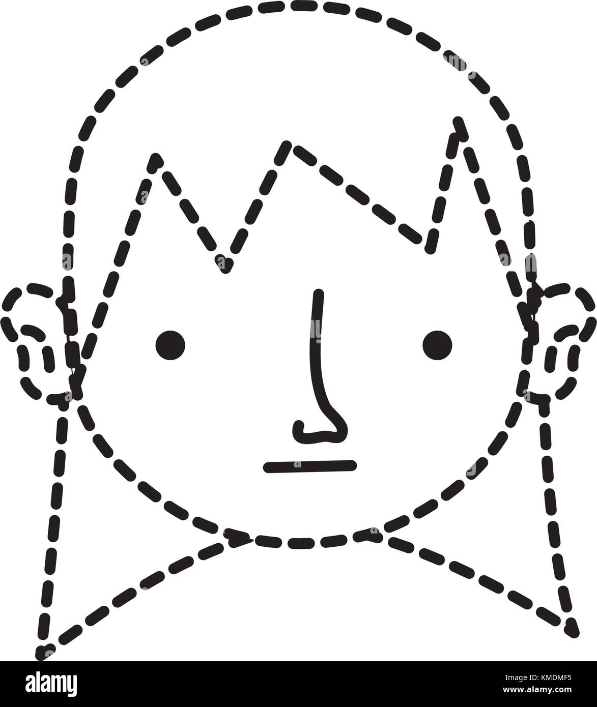 dotted shape boy head with long hair design Stock Vector Image & Art ...