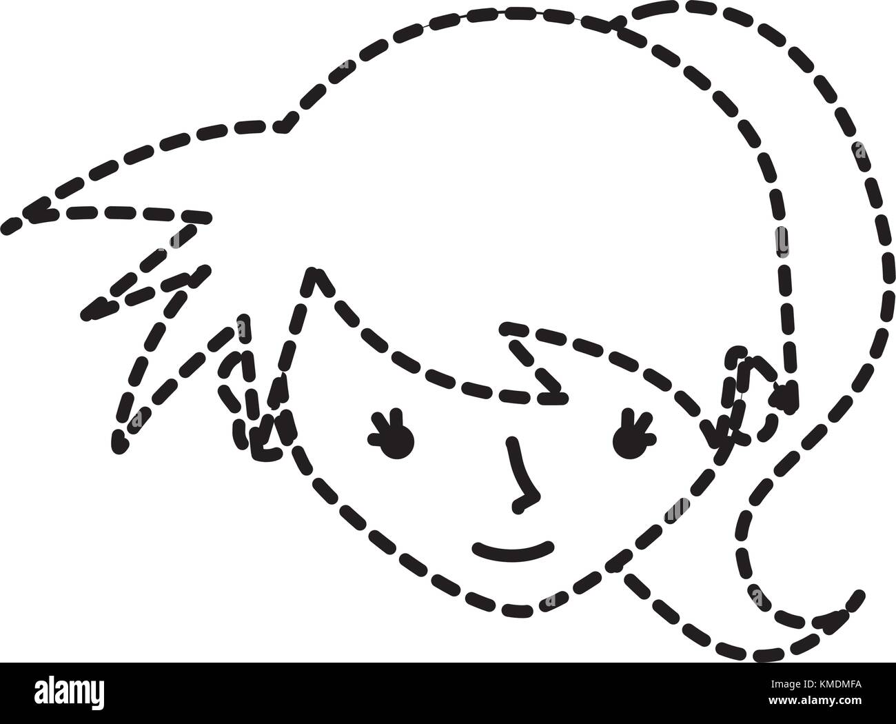 dotted shape avatar girl head with tail hair Stock Vector Image & Art ...