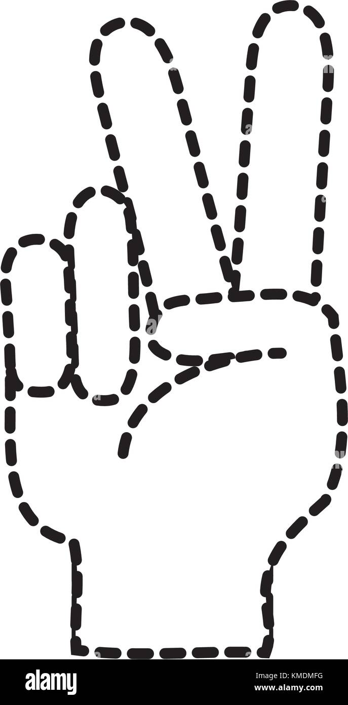 dotted shape hand with peace and love gesture symbol Stock Vector Image ...