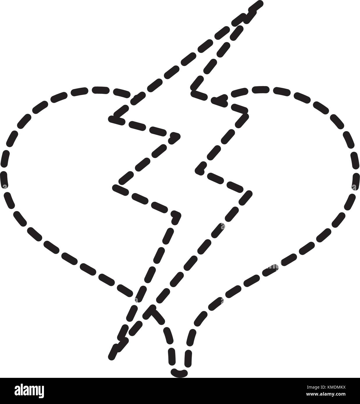 dotted shape heart with thunder symbol lobe design Stock Vector Image ...