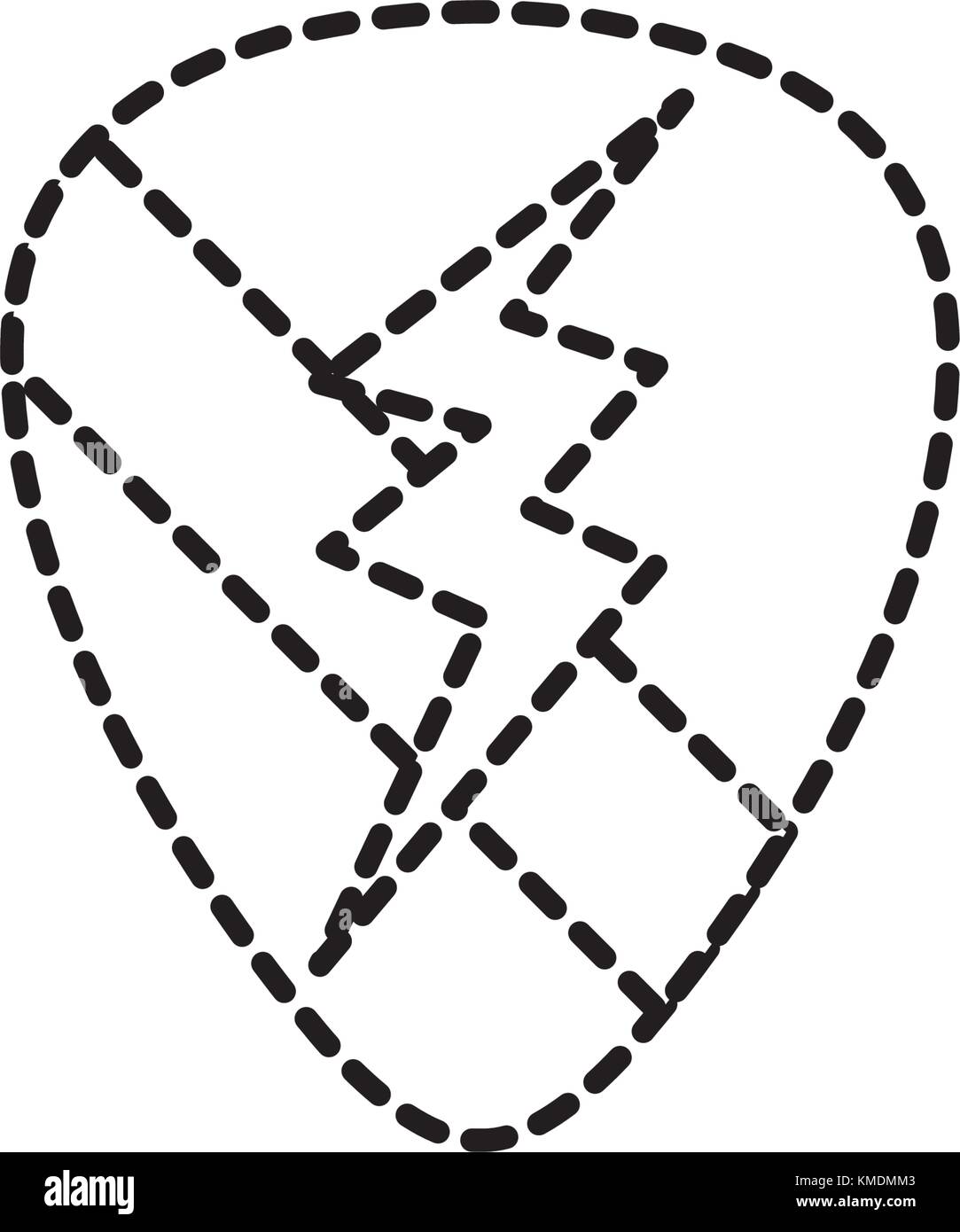 dotted shape rock emblem with thunder symbol design Stock Vector Image ...