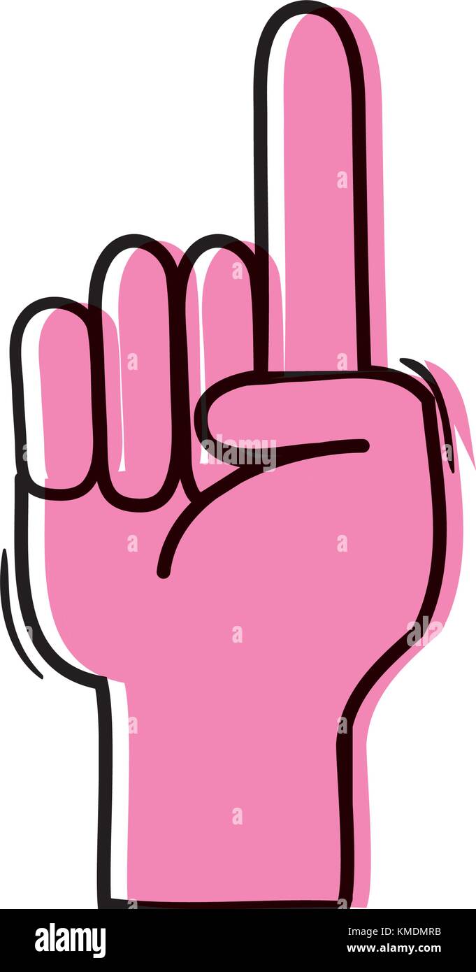 color hand with forefinger gesture symbol communication Stock Vector ...