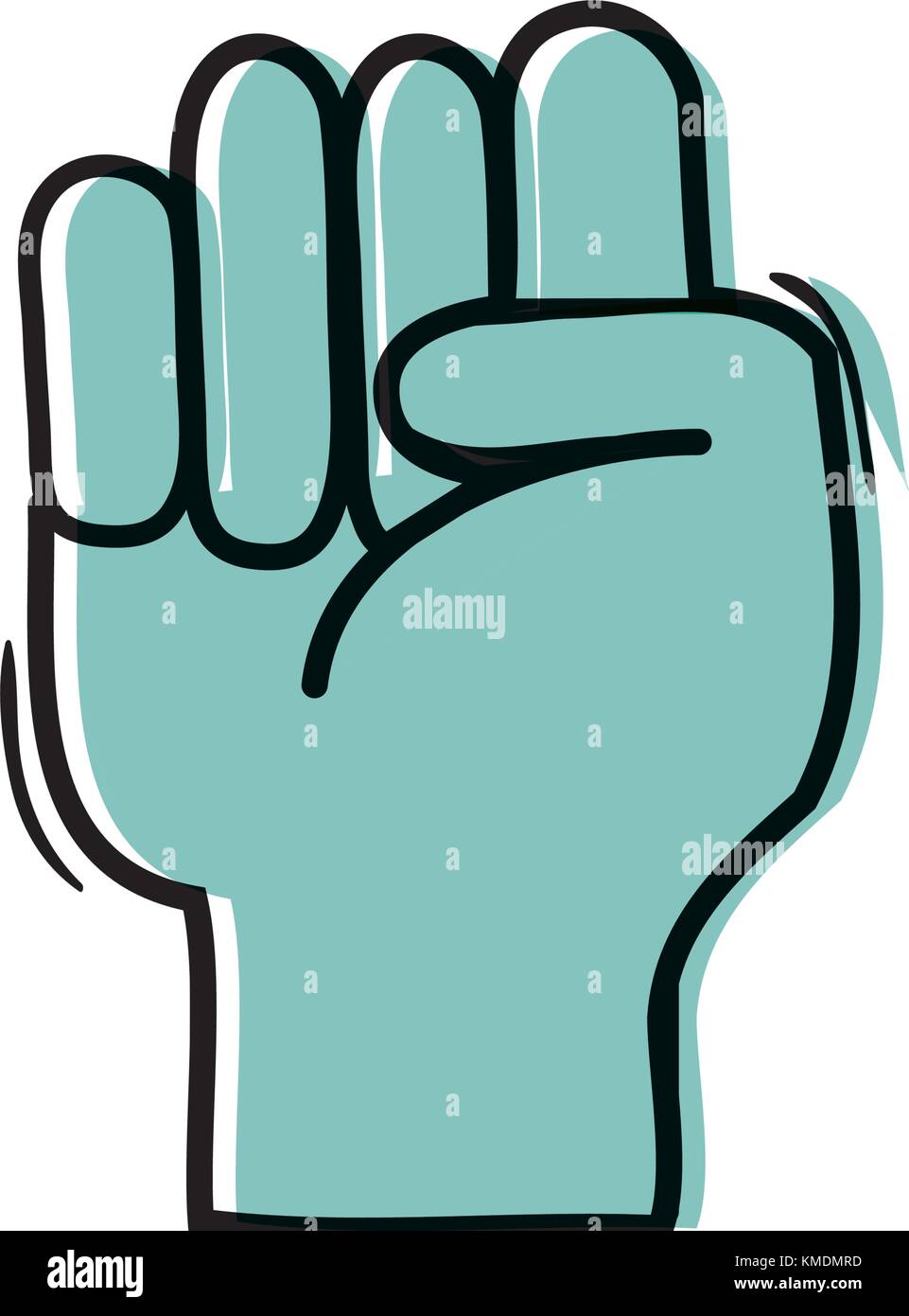 color hand with oppose gesture symbol communication Stock Vector Image ...