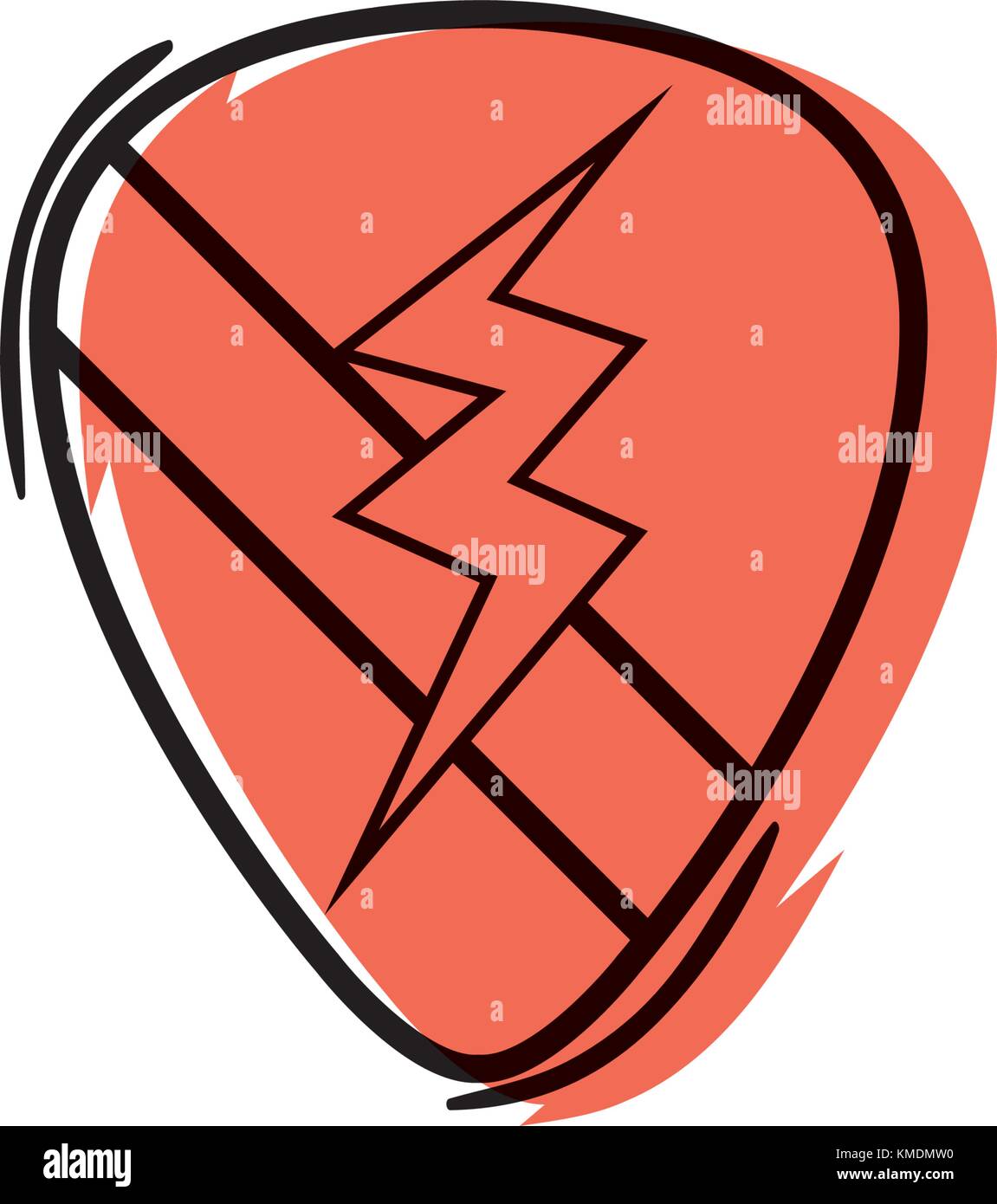 color rock emblem with thunder symbol design Stock Vector Image & Art ...