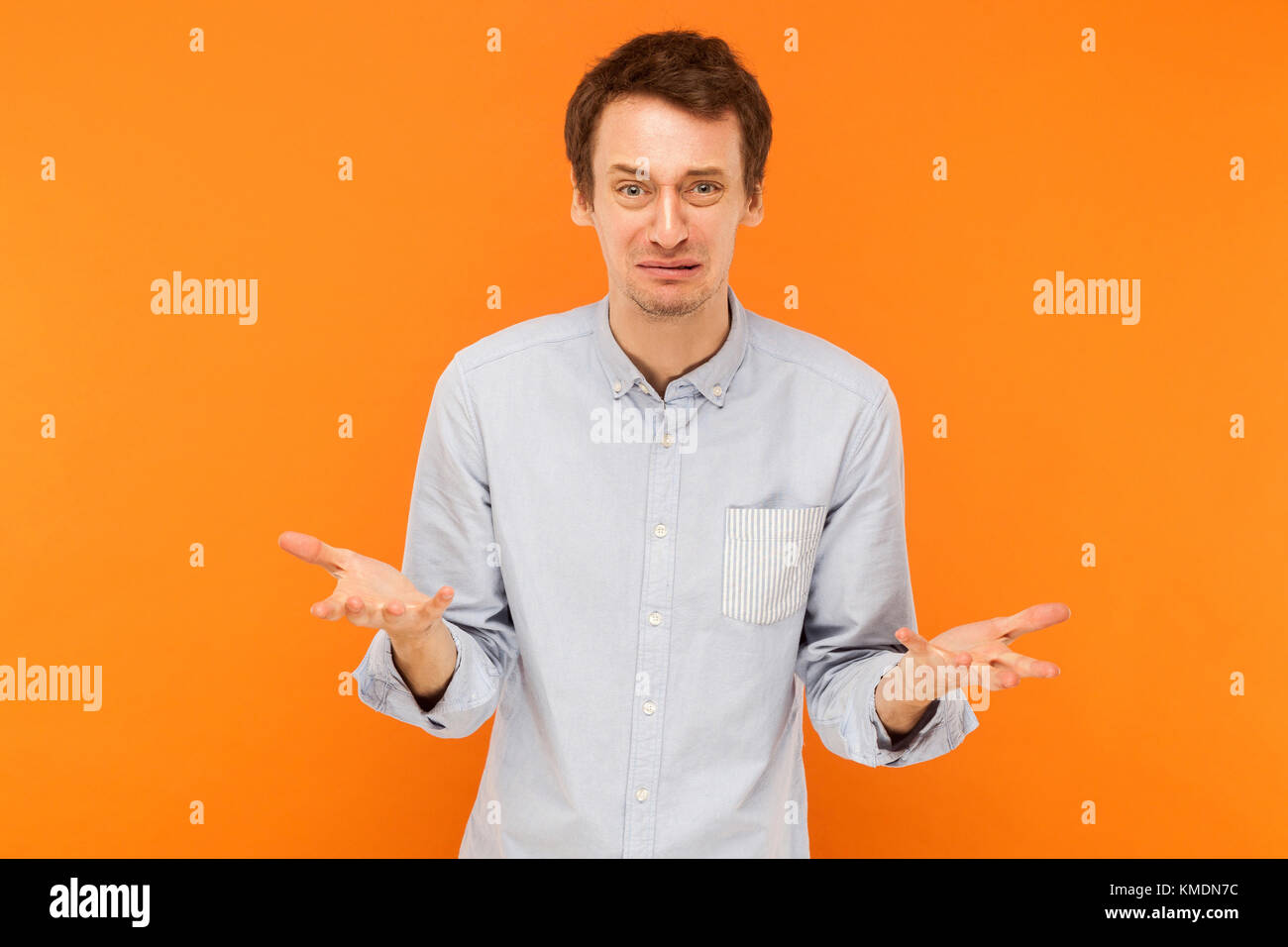 Cry and sadness, bad emotions concept. Stressed man crying. Studio shot ...