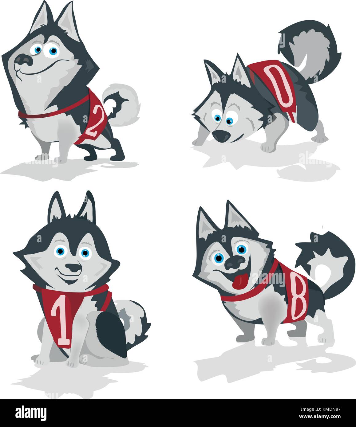 Husky dog with numbers 2018 isolated on white background Stock Vector ...