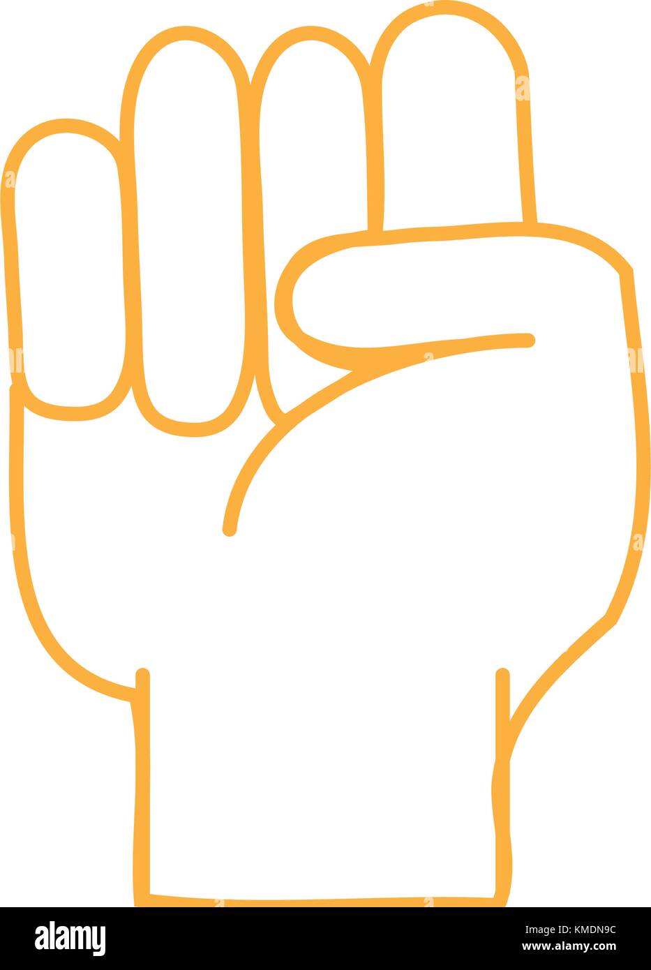 color line hand with oppose gesture symbol communication Stock Vector ...