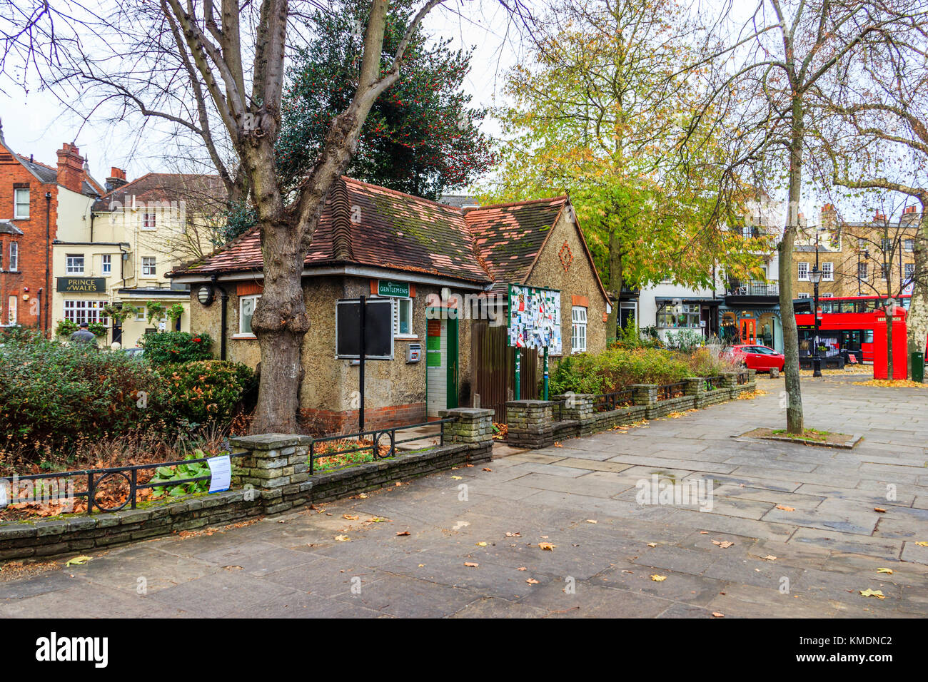 The public toilets in Pond Square, Highgate Village, London, UK. The ...
