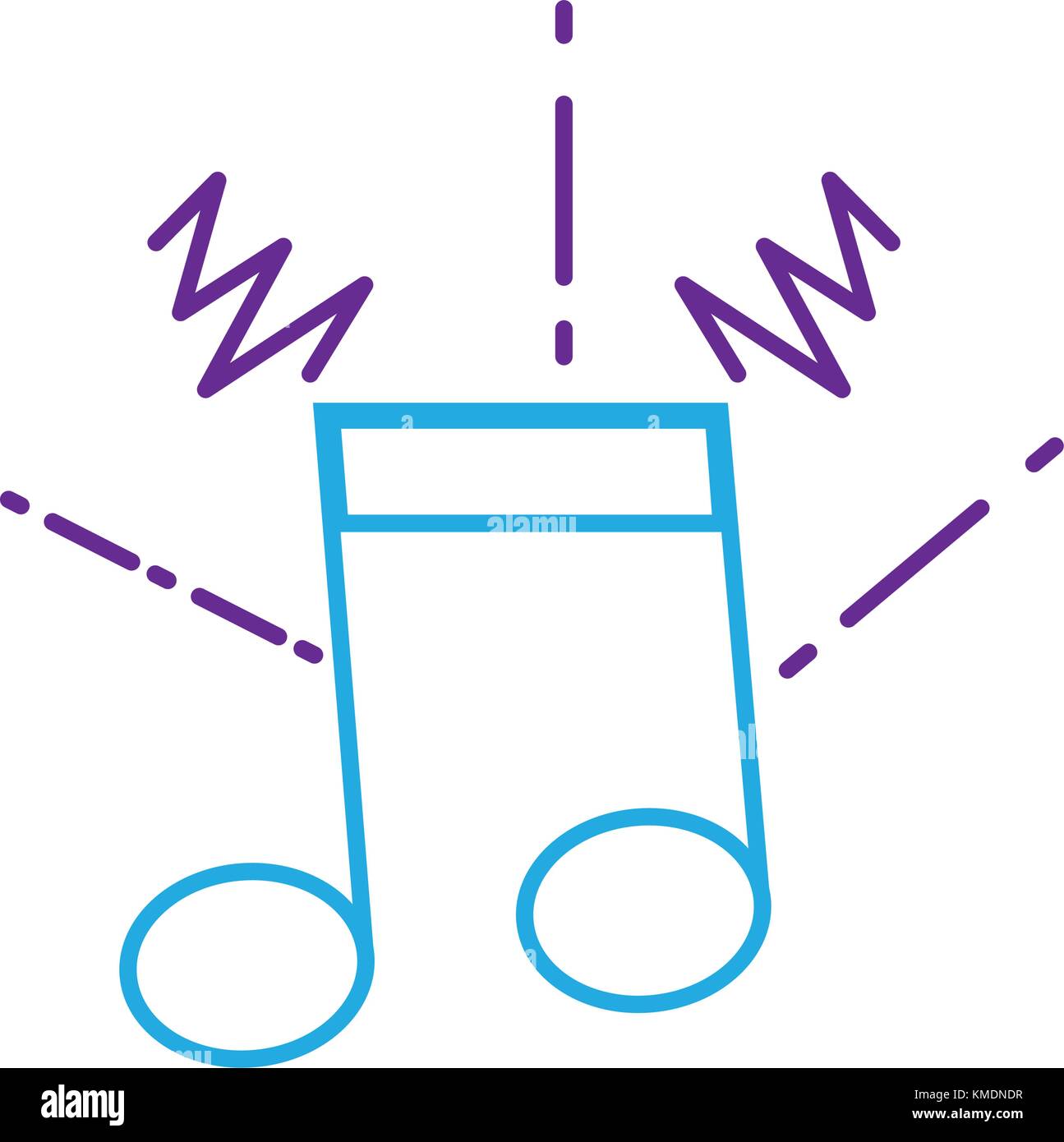 color line musical note sign to rhythm sound Stock Vector Image & Art ...