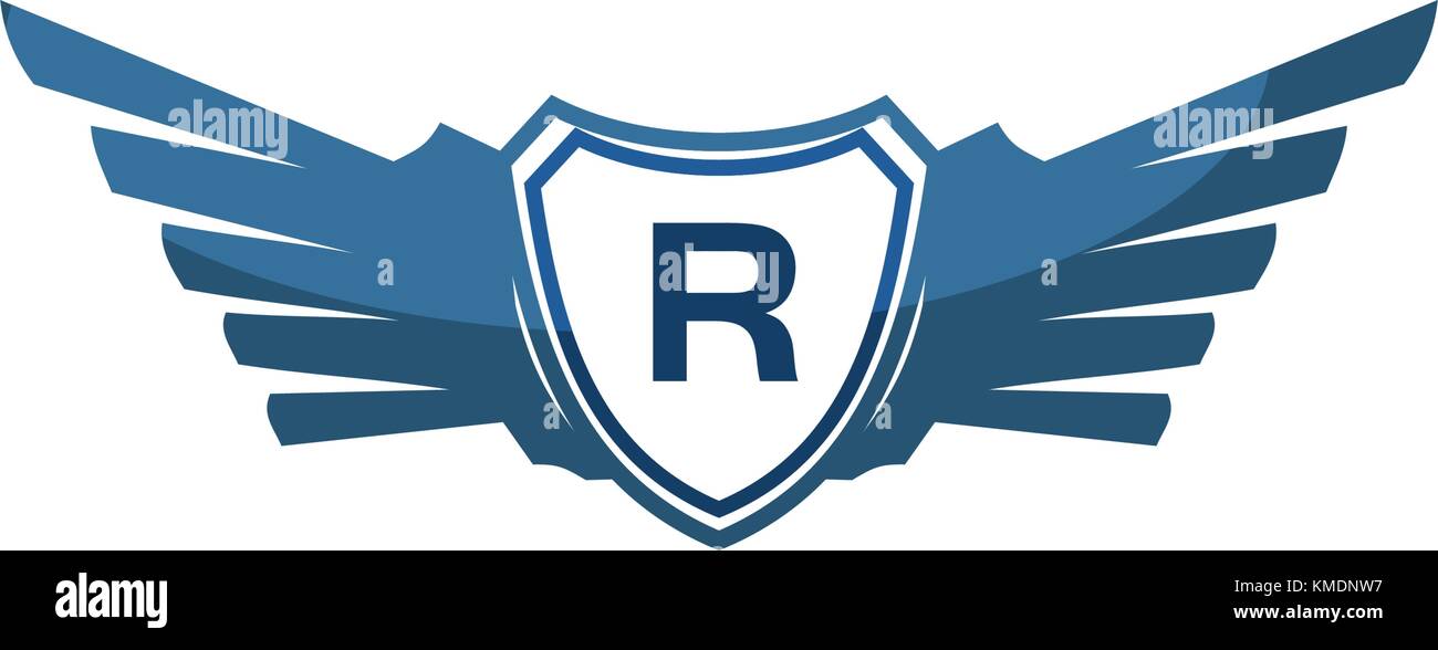 Wing Shield Initial R Stock Vector Image & Art - Alamy