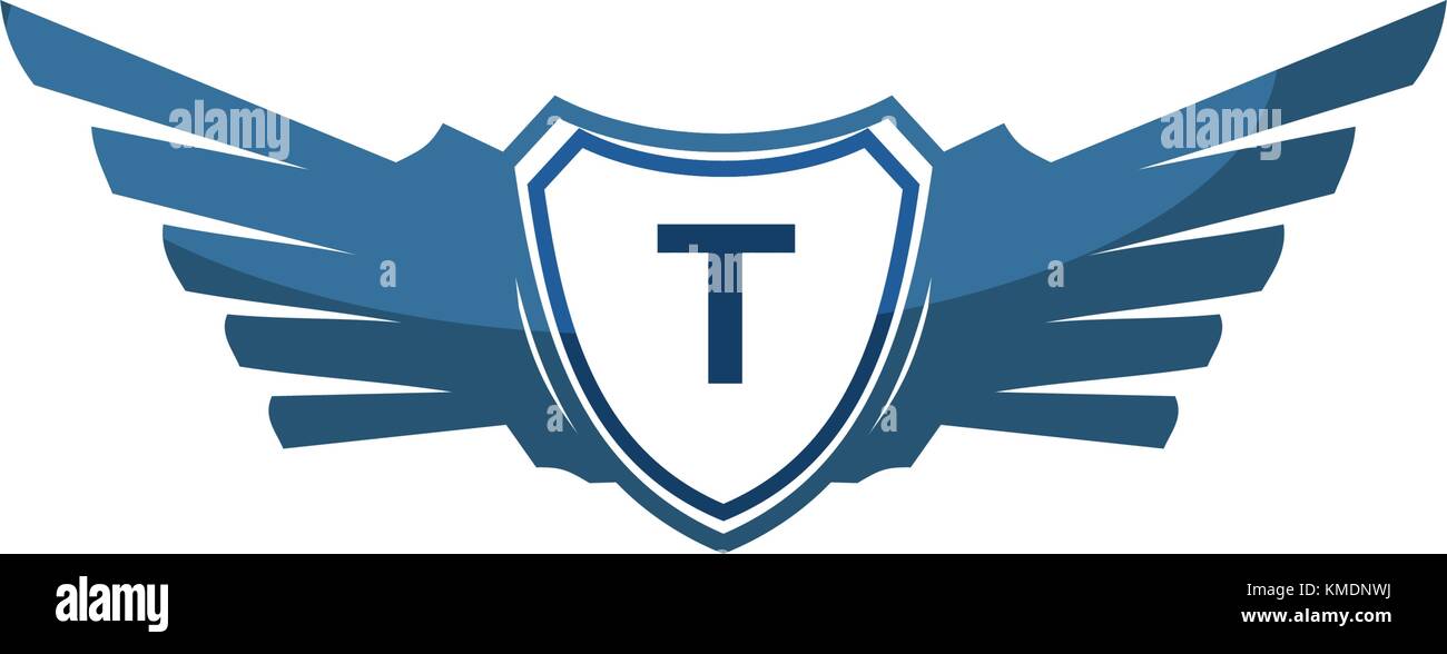 Wing Shield Initial T Stock Vector Image & Art - Alamy