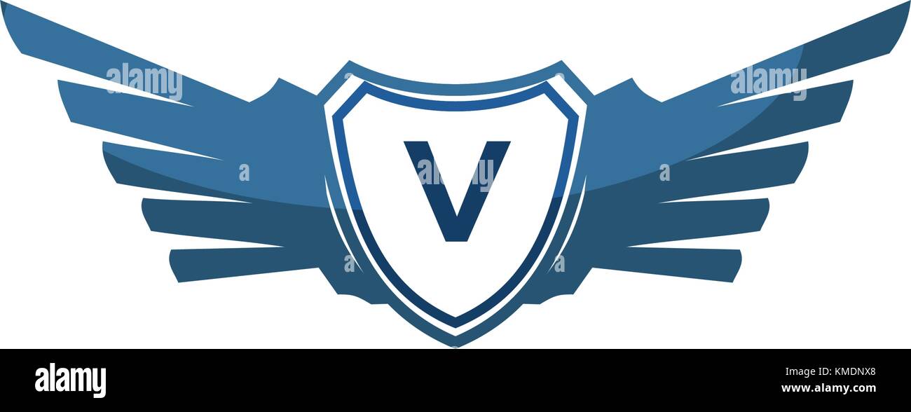 Wing Shield Initial V Stock Vector Image & Art - Alamy