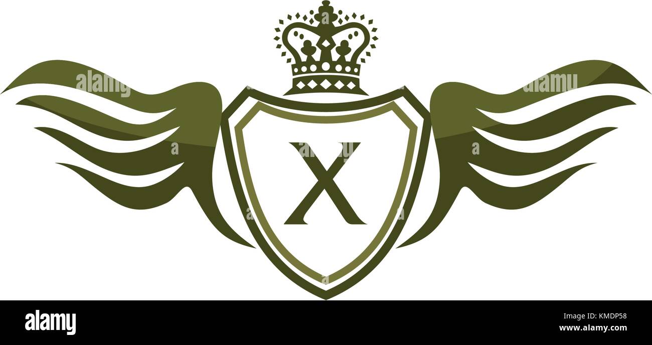 Wing Shield Crown Initial X Stock Vector Image & Art - Alamy
