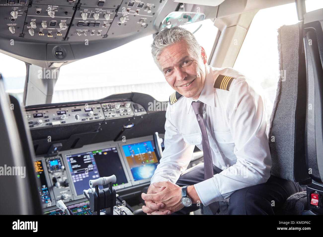 Airplane cabin crew cockpit hi-res stock photography and images - Alamy