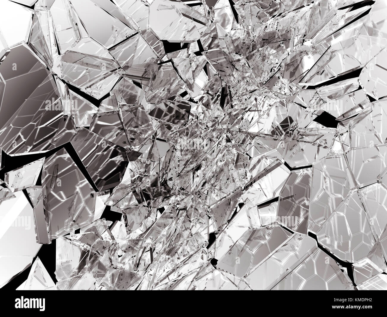 Damaged or broken glass on black. 3d rendering 3d illustration Stock ...