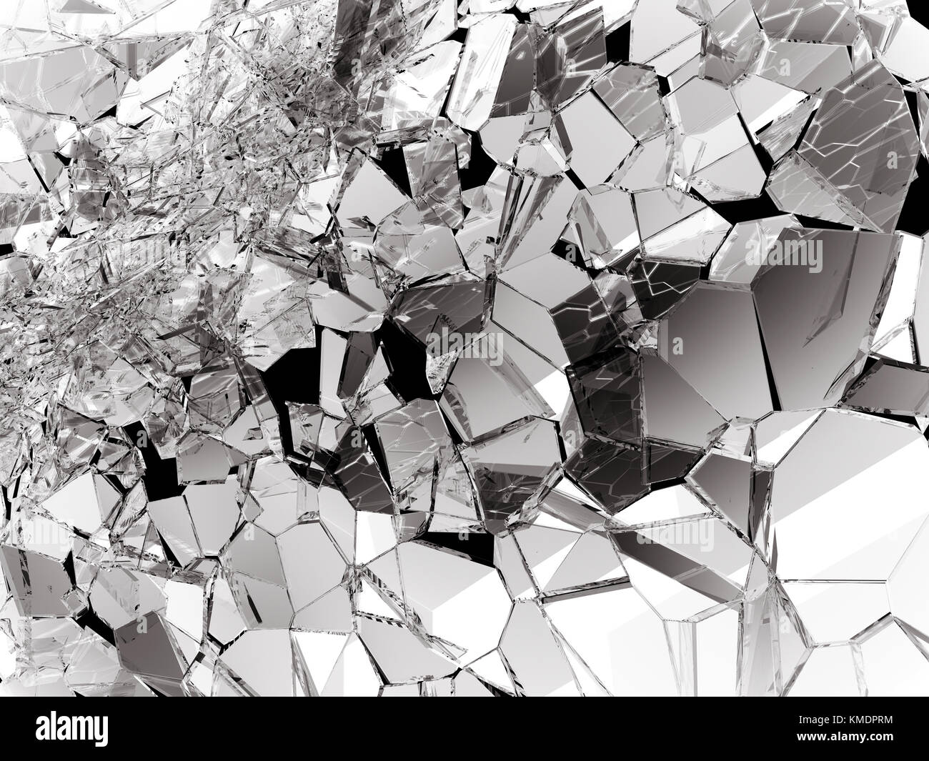 Damaged or broken glass on white. 3d rendering 3d illustration Stock ...