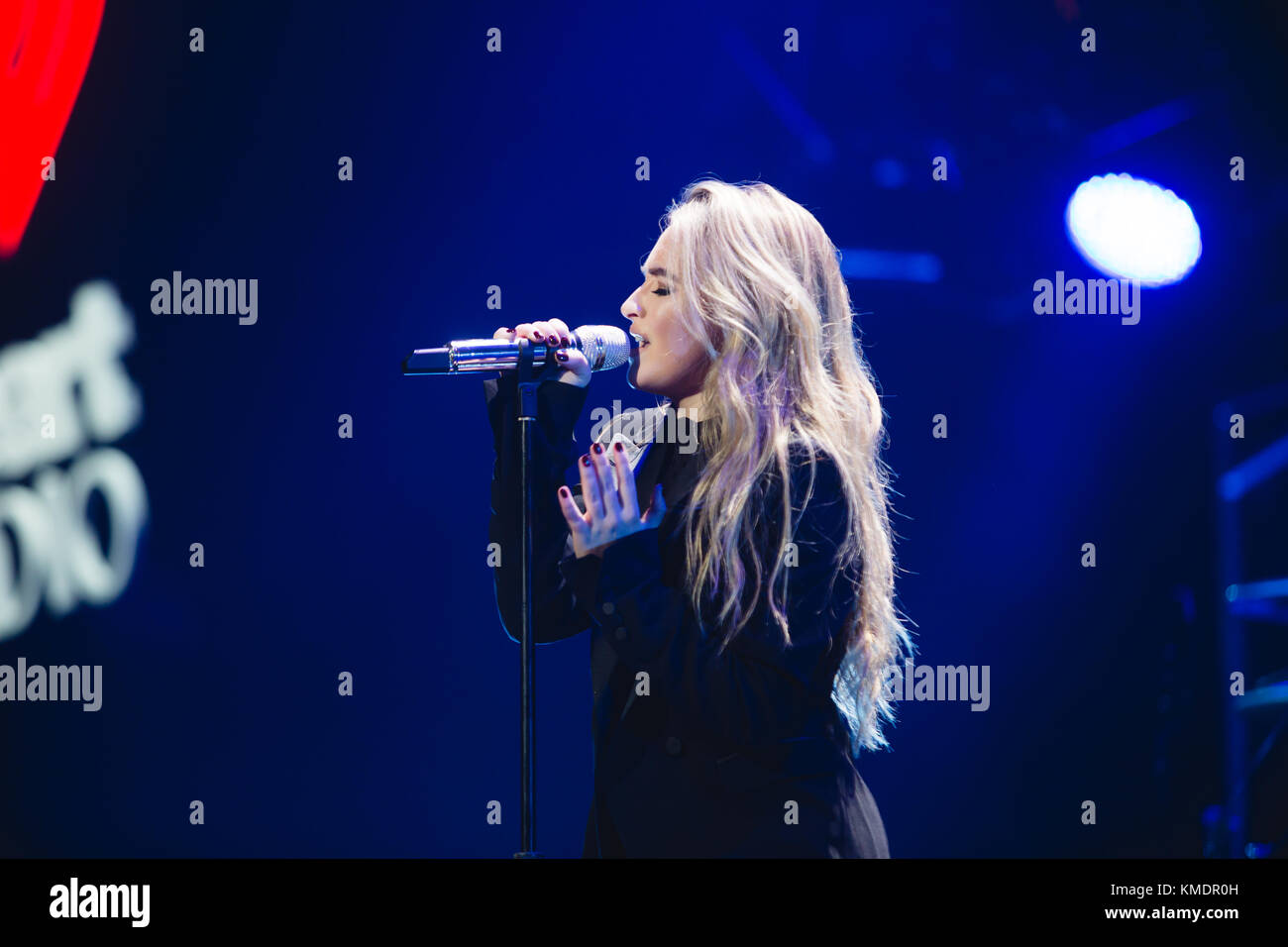 Singer Sabrina Carpenter performs at iHeartRadio Jingle Ball 2017 Stock ...