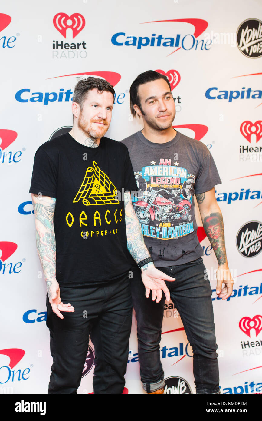 Pete Wentz (r) Fall Out Boy at iHeartRadio Jingle Ball 2017 Stock Photo - Alamy