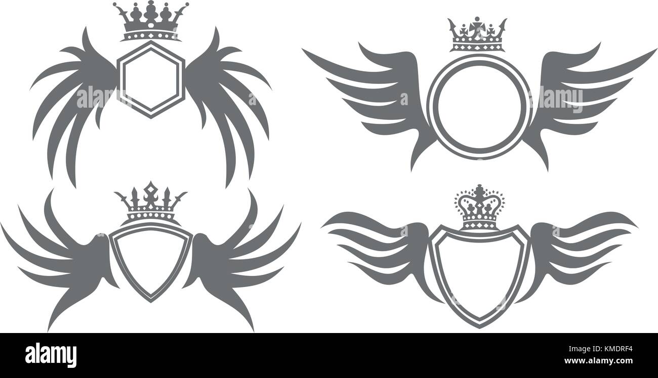 Wing Shield Crown Collection Stock Vector Image & Art - Alamy