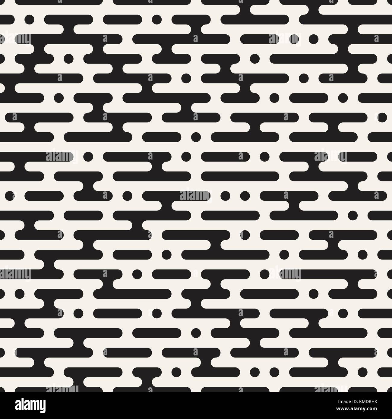 Vector seamless pattern with geometric spots. Monochrome random line ...